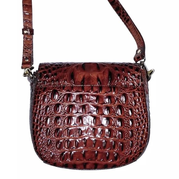 Brahmin | Bags | Rare Brahmin Sonny Crossbody Saddle Bag Pecan ...
